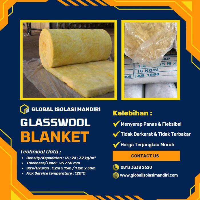 Glasswool Blanket Density 16 Peredam Terbaik - Rockwool Bali Insulation