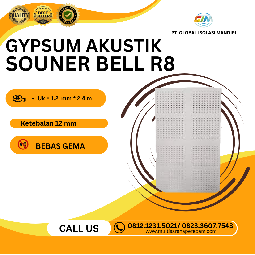 GYPSUM AKUSTIK SONER BELL MURAH DAN BERKUALITAS Ukuran : 1.2M x 2,4M ...