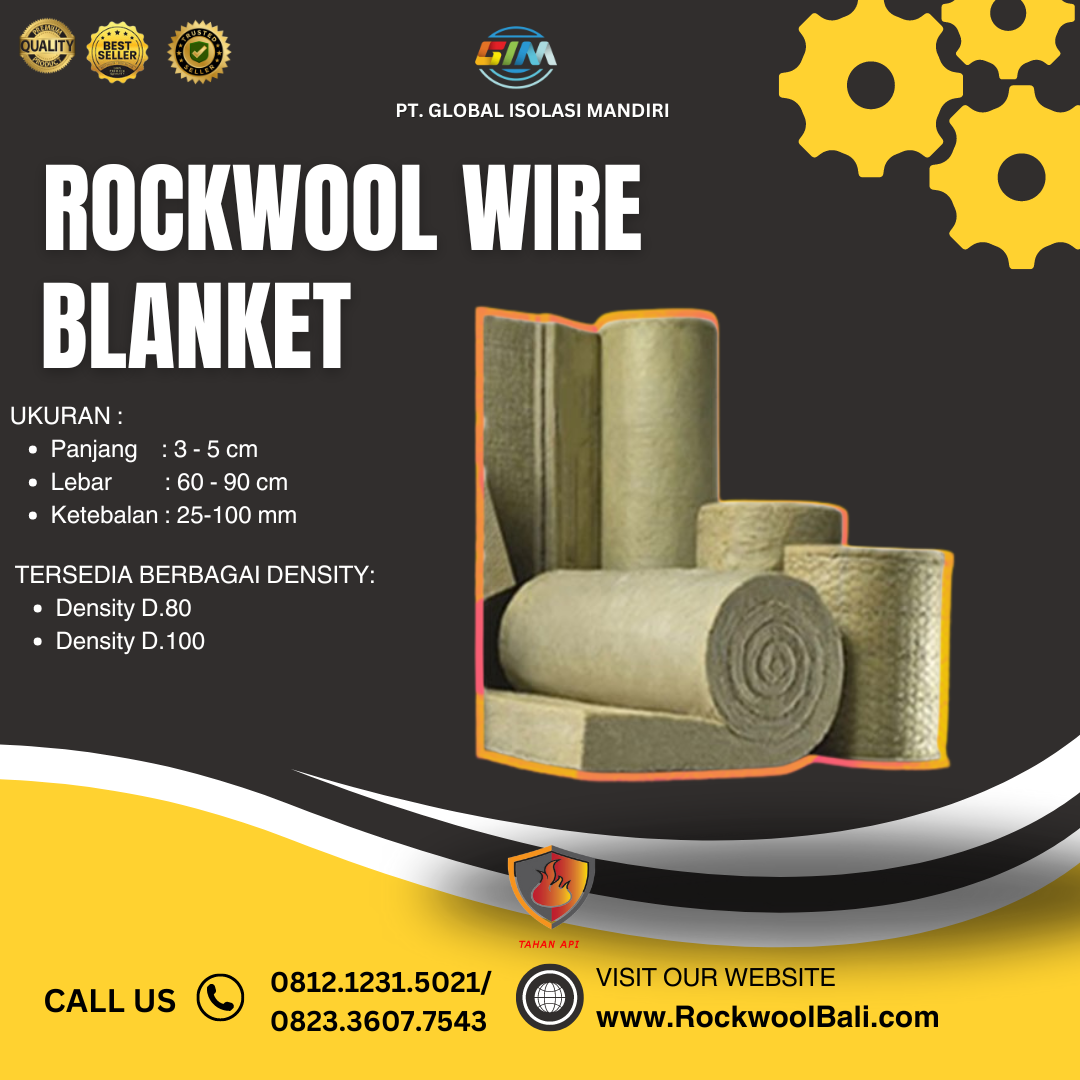 ROCKWOOL WIRE BLANKET MURAH DAN BERKUALITAS DENSITY D.80 & D.100 ...